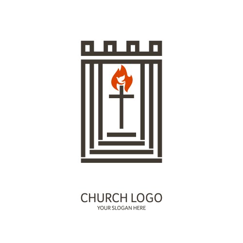 Cross mark symbol christian faith a single Vector Image