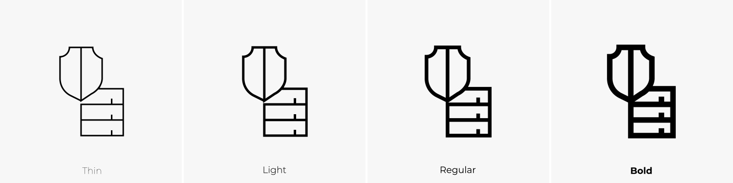 Data storage icon thin light regular and bold Vector Image