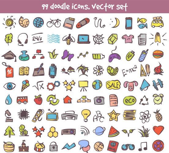 Colorful doodle background Royalty Free Vector Image