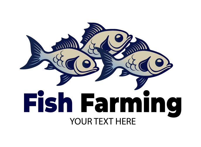 Fish farming or pisciculture creative logo three Vector Image