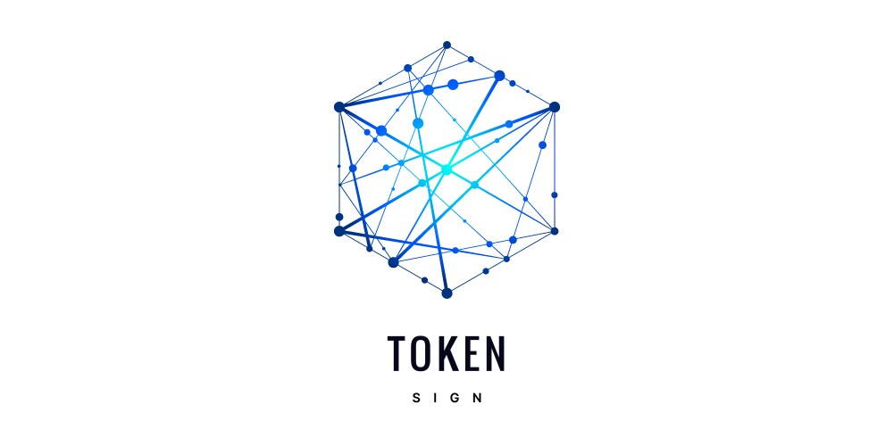 Sign logo blockchain transaction Royalty Free Vector Image