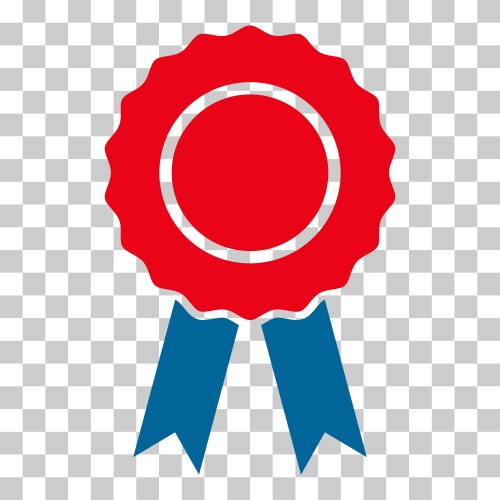 Certification seal shadow award icon ribbon web Vector Image