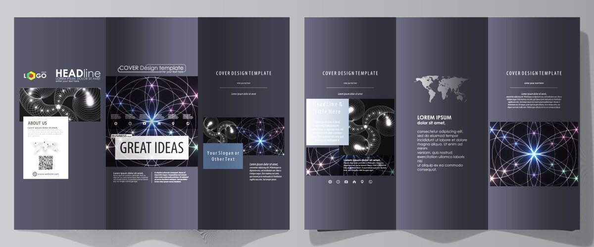 Tri-fold brochure business templates on both sides