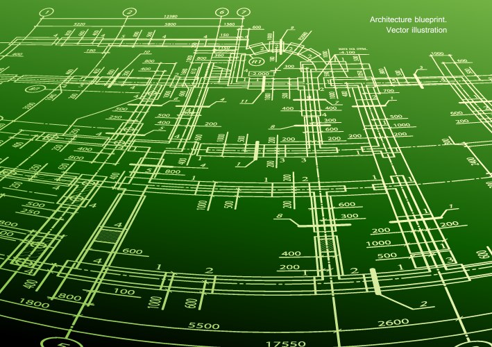 Architectural house technical draw Royalty Free Vector Image