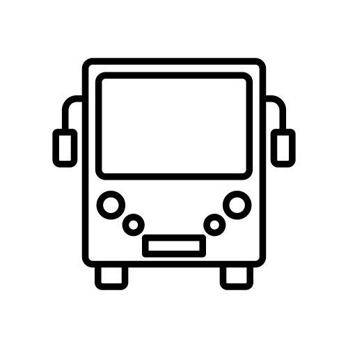 Bus sign icon black and white Royalty Free Vector Image