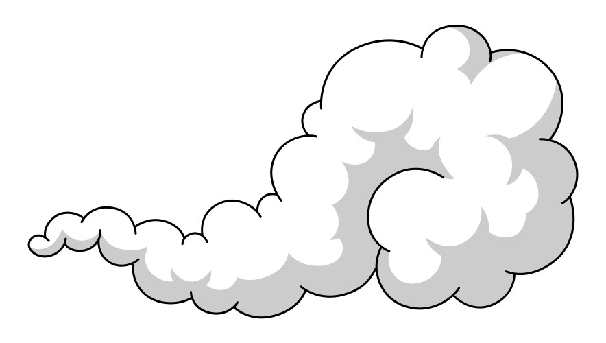 Cartoon of smoke comic image Royalty Free Vector Image