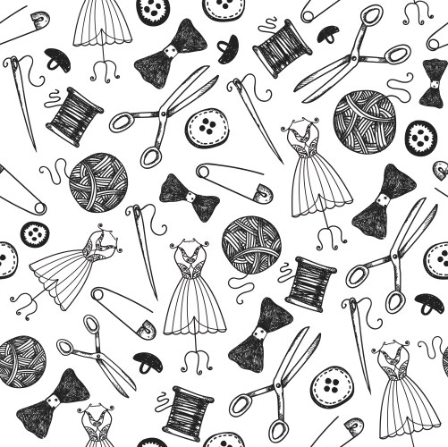 Sewing pattern background Royalty Free Vector Image