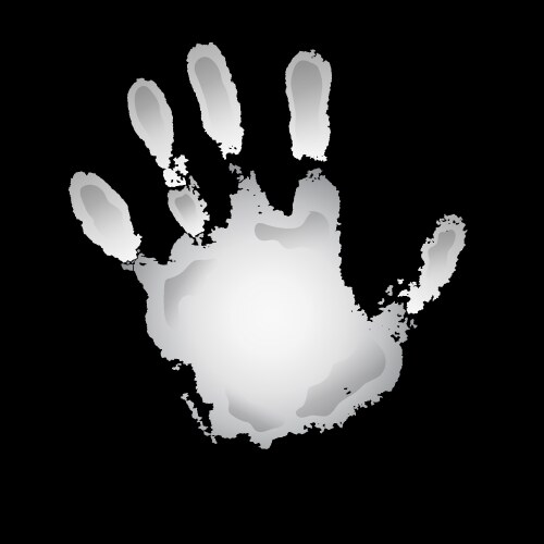 Hand print isolated on white background black Vector Image