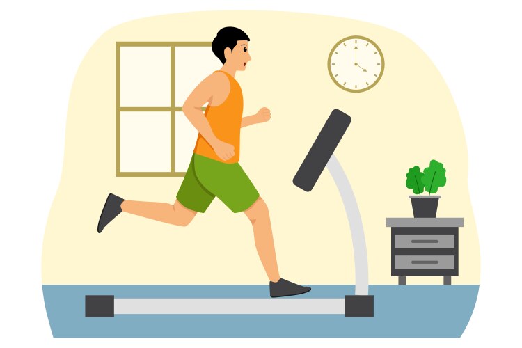 Healthy activity flat design Royalty Free Vector Image