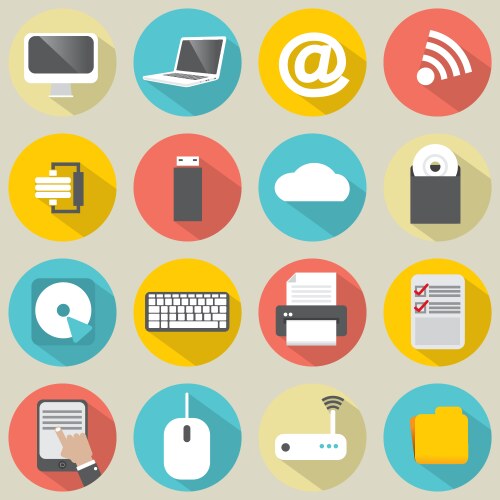 Web and networking flat icons 1 Royalty Free Vector Image Web and networking flat icons 1 Royalty Free Vector Image