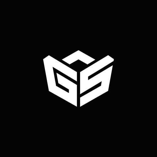 Gs logo monogram with emblem shape combination Vector Image