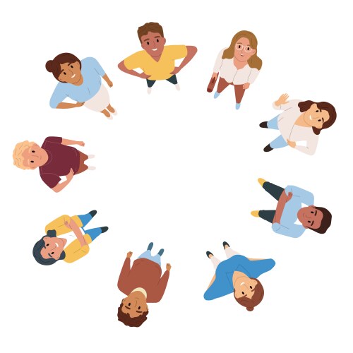 People sitting top view set 1 Royalty Free Vector Image
