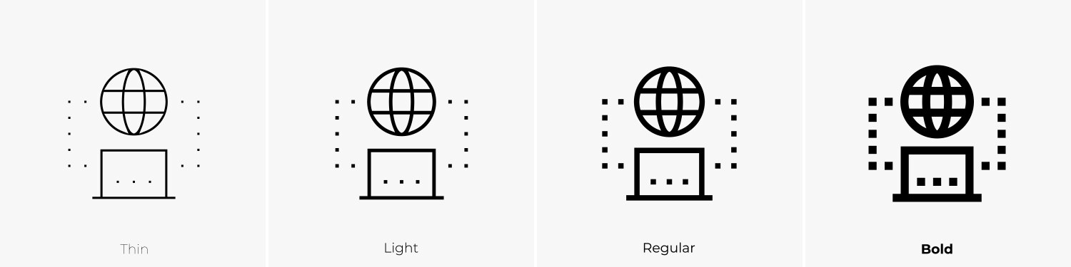 Download file icon thin light regular and bold Vector Image