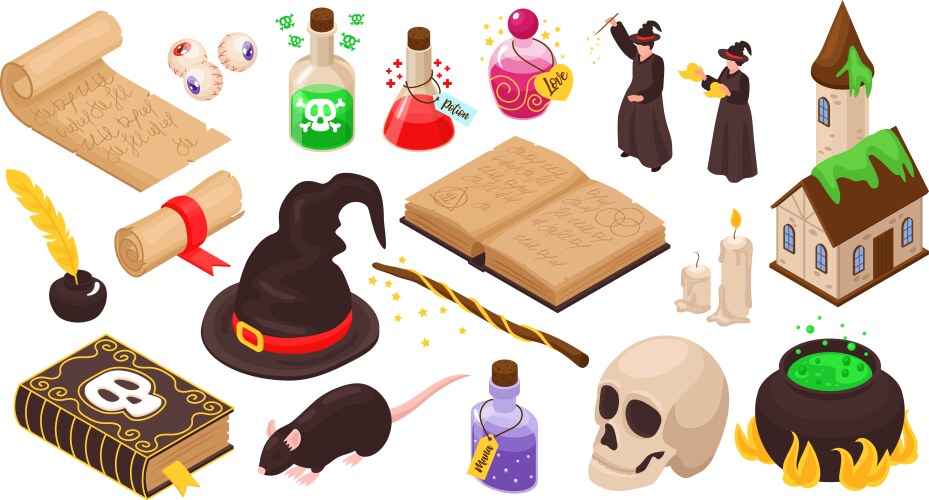 Witchcraft magical tools Royalty Free Vector Image