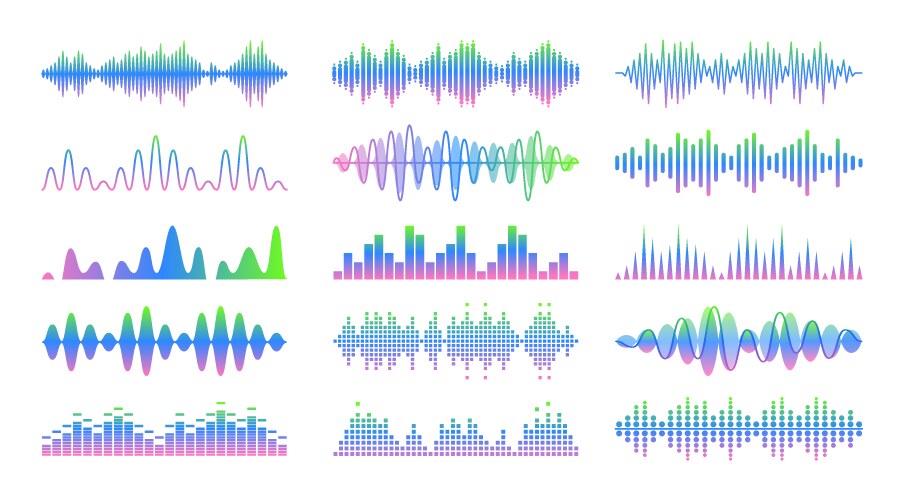 Sound wave symbols represents audio dynamics Vector Image