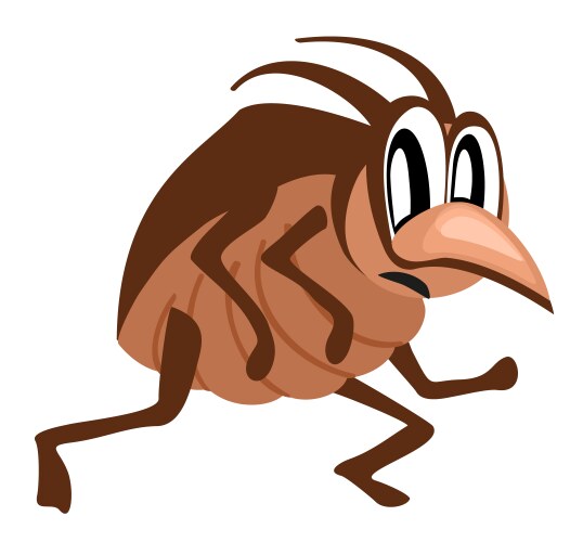 Bed bug funny cartoon isolated Royalty Free Vector Image
