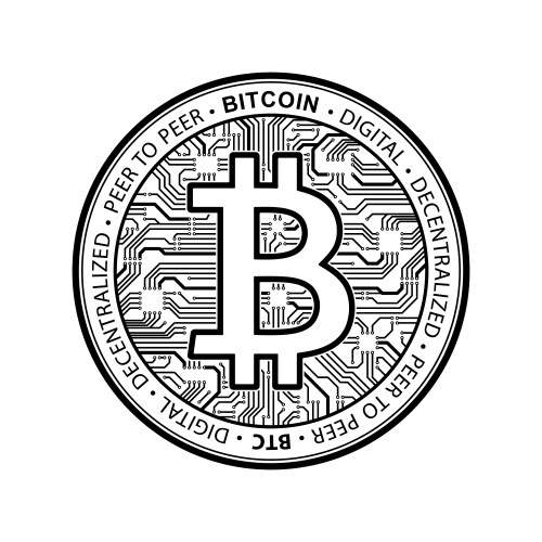 Bitcoin logo Royalty Free Vector Image - VectorStock