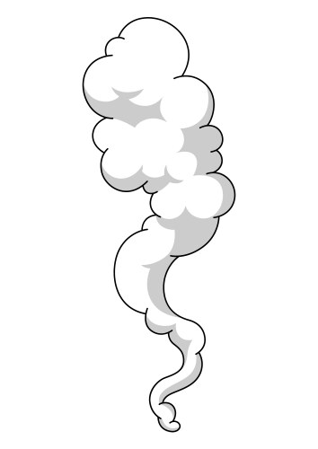 Cartoon of smoke comic image Royalty Free Vector Image