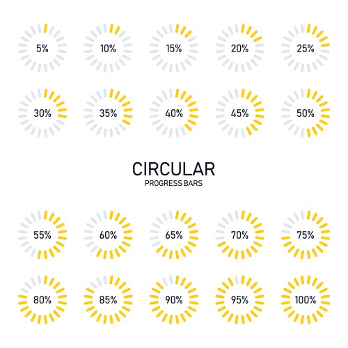 Progress percentage circle dashboard infographic Vector Image