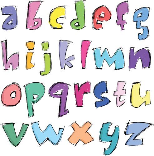 Capital letters alphabet cartoon Royalty Free Vector Image