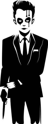 Grim grimace killer logo twisted terror psycho Vector Image