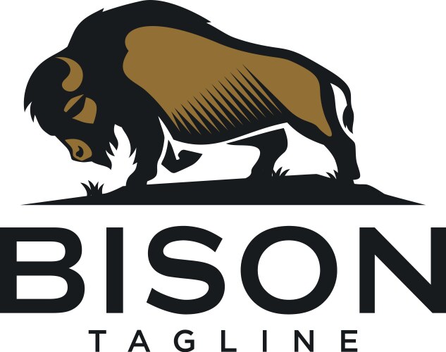 Bison logo templates Royalty Free Vector Image