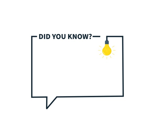 Did you know question inside rectangular speech Vector Image