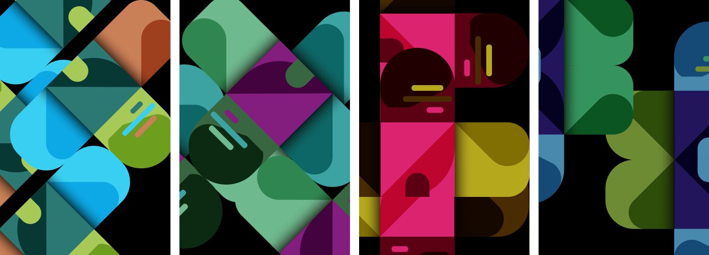 Balance movement geometric backgrounds poster Vector Image