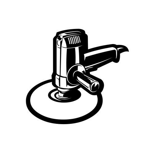 Polish machine - car detailing Royalty Free Vector Image