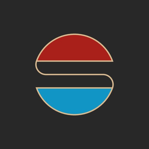 Monogram s letter logo circle shape frame endless Vector Image