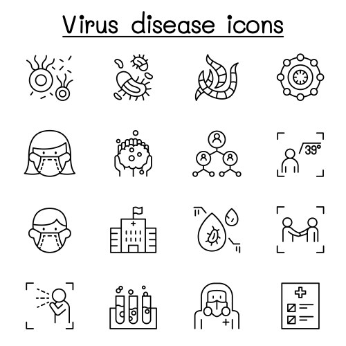 Virus icon set Royalty Free Vector Image - VectorStock