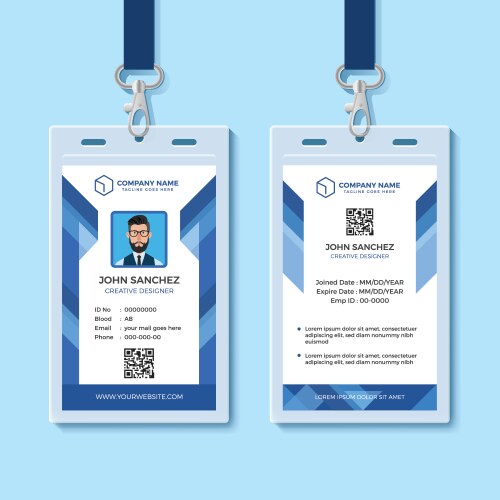 Press id card design template Royalty Free Vector Image