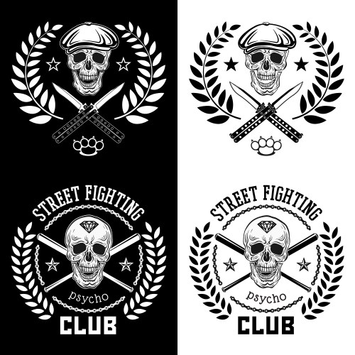 Gangster skull in bandana Royalty Free Vector Image