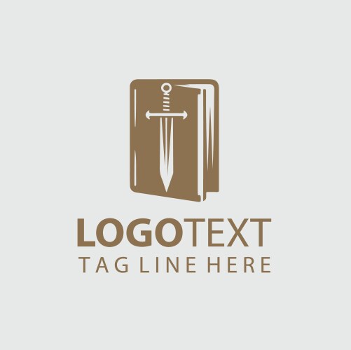 Sword book logo Royalty Free Vector Image - VectorStock