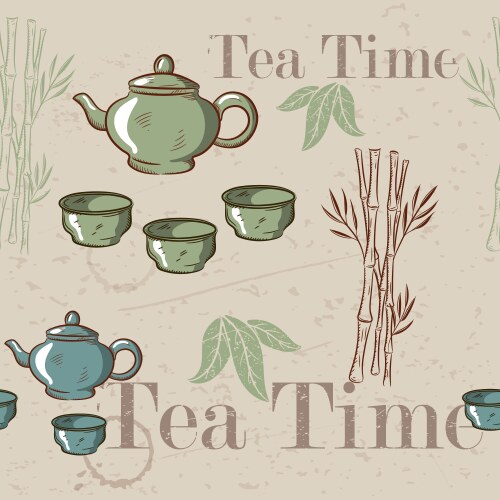 Tea time color Royalty Free Vector Image - VectorStock