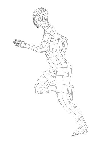 Human Wireframe Running Vector Images (over 340)
