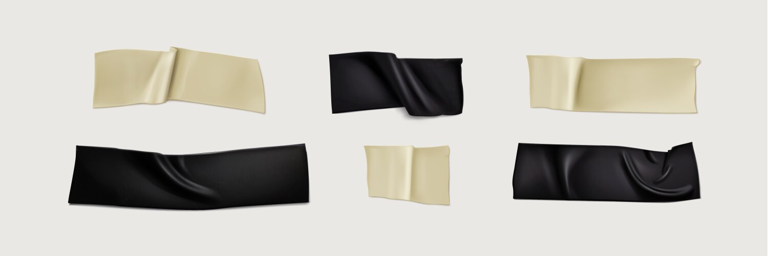 Transparent adhesive tape pieces set Royalty Free Vector