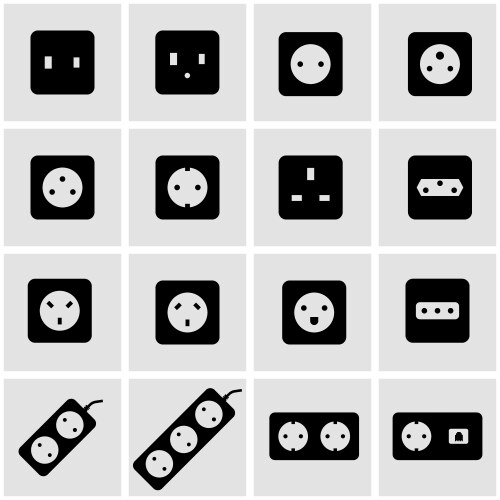 Ac power plugs and sockets Royalty Free Vector Image