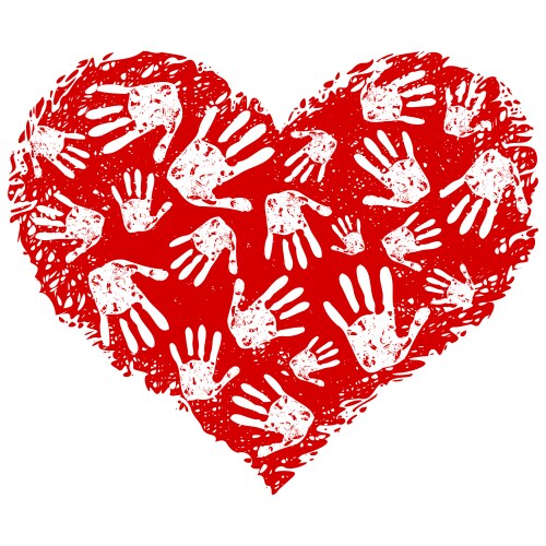 Child Handprint Heart Vector Images (95)