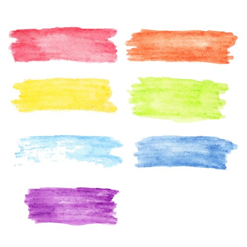 Set of rainbow watercolor circles Royalty Free Vector Image