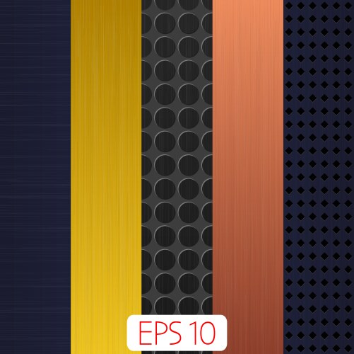 Bronze roze gold gradients set in hexagons big Vector Image