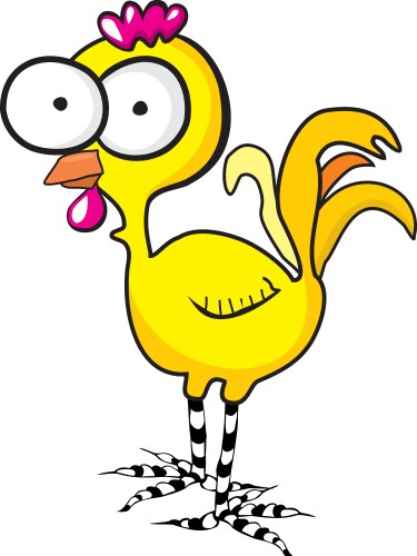 Scared Cartoon Chicken