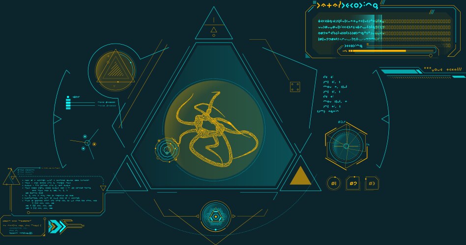 Exploration interface by sci-fi infographics Vector Image
