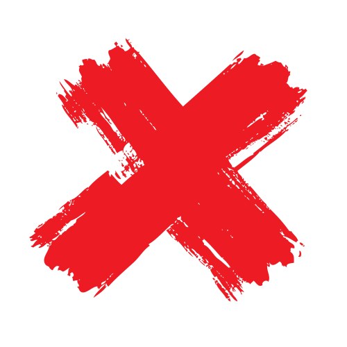 Red painted asterisk symbol icon on white Vector Image