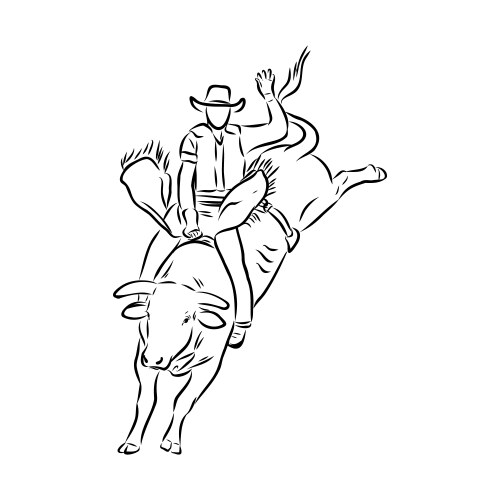 An hand drawn freehand - rodeo scene from Vector Image