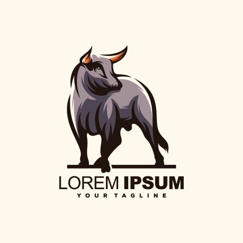 Awesome bull color logo design Royalty Free Vector Image