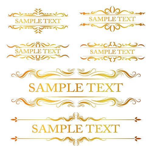 Golden frame collection Royalty Free Vector Image