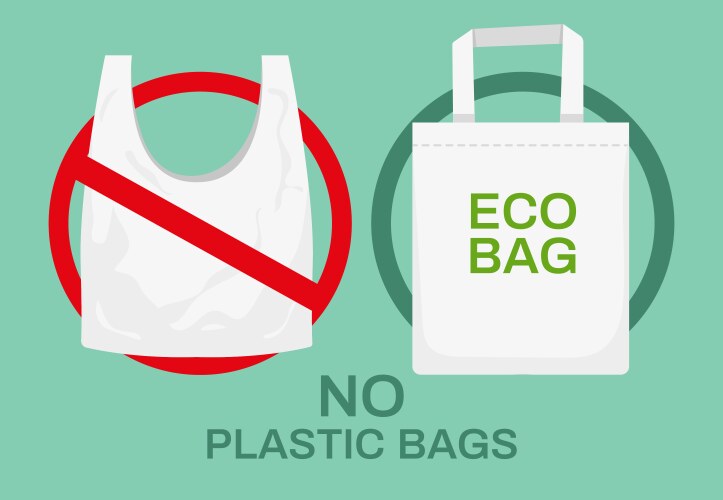 Say no to plastic bags poster Royalty Free Vector Image