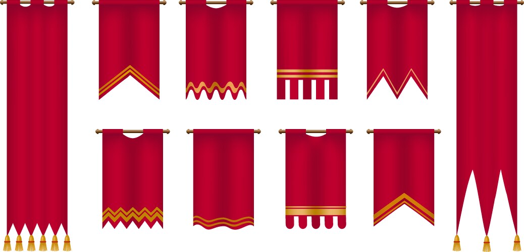 Medieval royal banner classical victorian flags Vector Image