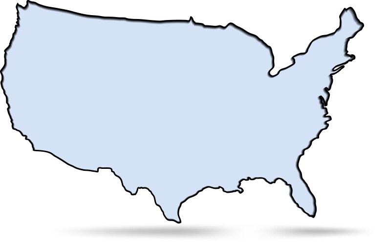 Simple Us Map Outline Vector Images (over 2,200)